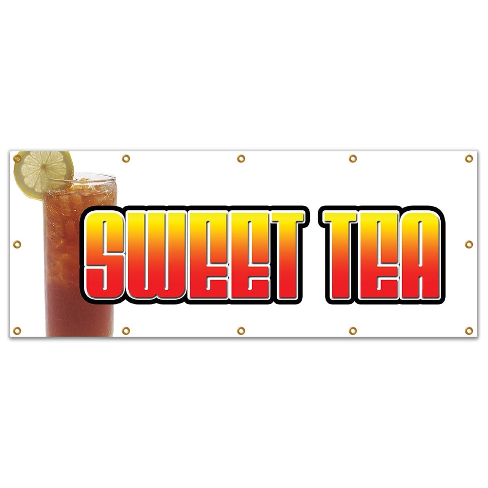 48"x120" SWEET TEA BANNER SIGN ice iced drink cart stand signs southern ...