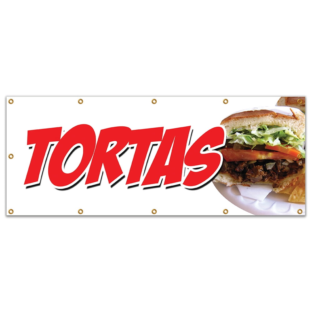 48"x120" TORTAS BANNER SIGN flatbread sweet cake mexican mexico ...