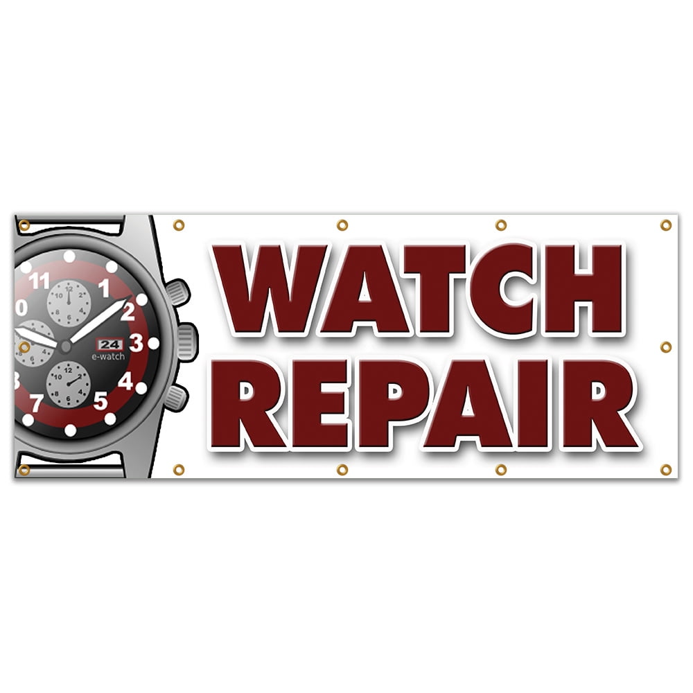 48"x120" WATCH REPAIR BANNER SIGN batteries jewelry gems bands ...