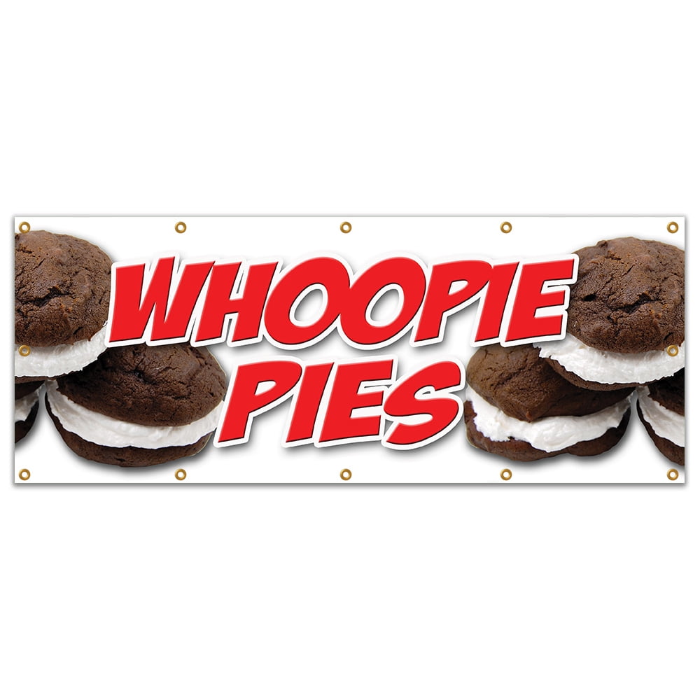 48"x120" WHOOPIE PIES BANNER SIGN cake pie gob black and white bakery ...