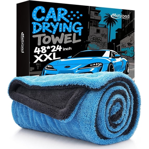 48”x24” Car Drying Towel for Full-Sized SUV, Dual Sided Microfiber Car ...