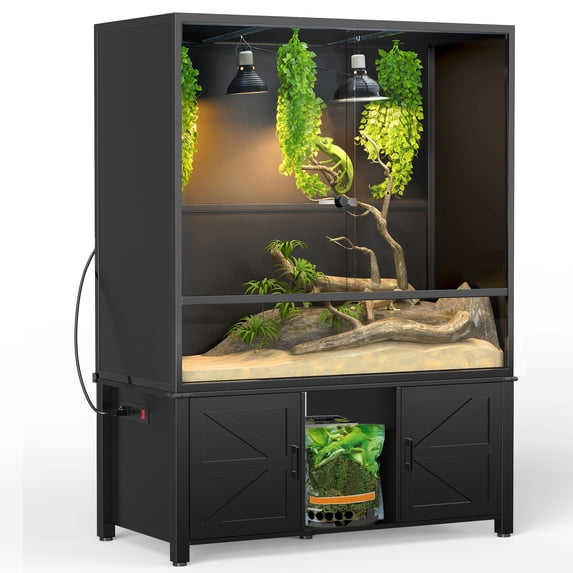 48"x24" Reptile Tank Stand for 120–230 Gallon Terrariums with Storage ...