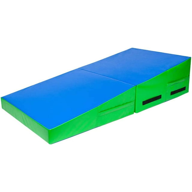 48"x24"x14" Tumbling Mat - Folding Gymnastics Cheese Wedge Mat for Kids ...