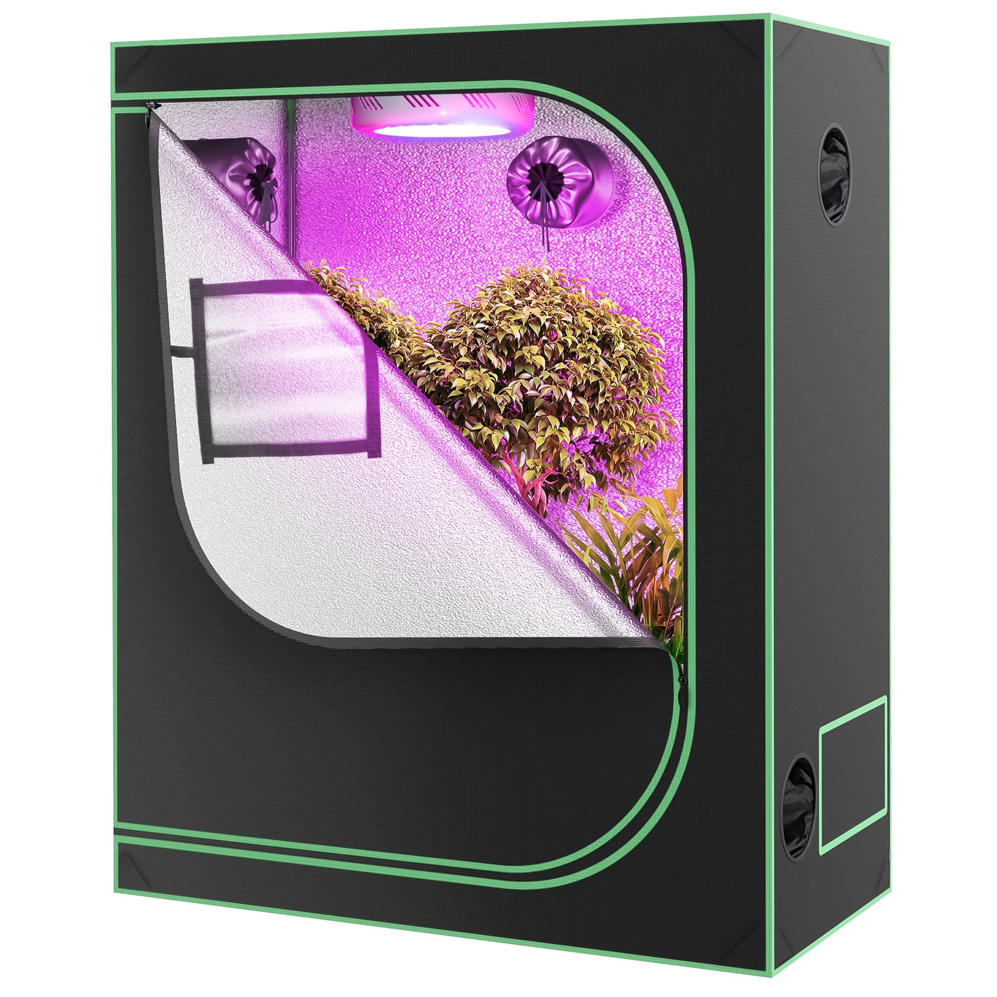 48"x24"x60" Mylar Hydroponic Grow Tent with Observation Window and ...