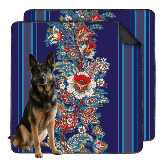 48"x48" Paisley Pattern Reusable Dog Pee Pads, Washable Non-Slip Mat ...