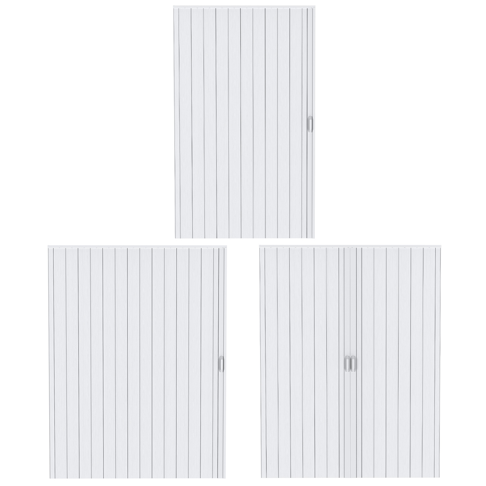 48"x80" White Ash Accordion Door Interior, PVC Folding Closet Door with ...