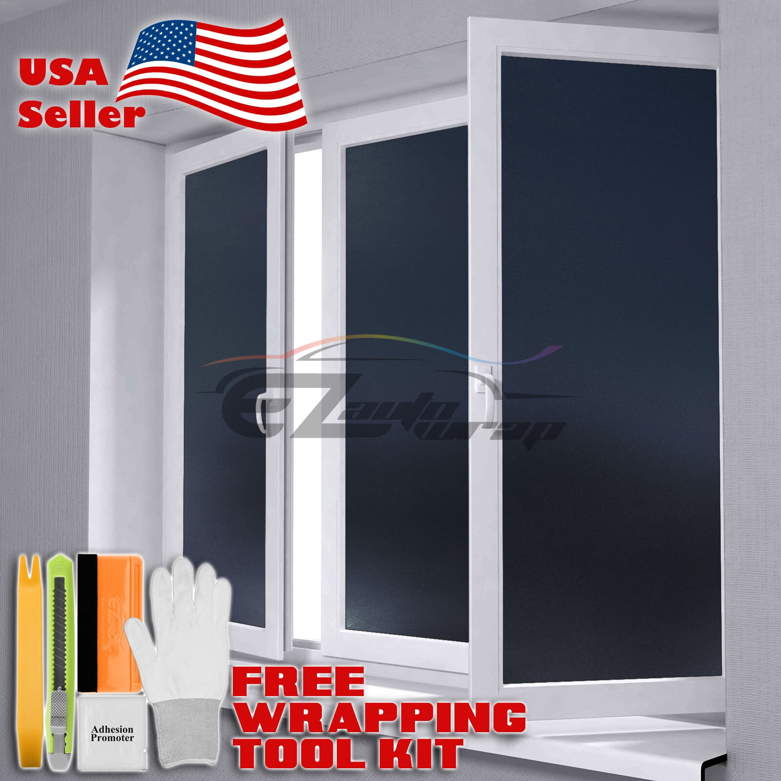 *48"x84" Black Frosted Film Glass Home Bathroom Window Security Privacy ...