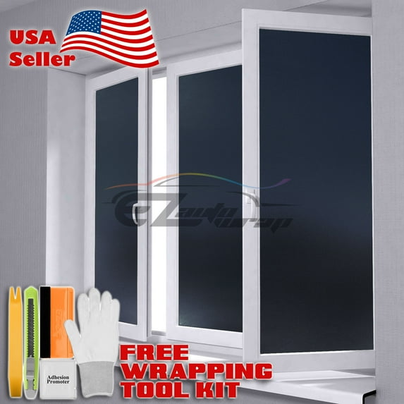 *48"x84" Black Frosted Film Glass Home Bathroom Window Security Privacy ...