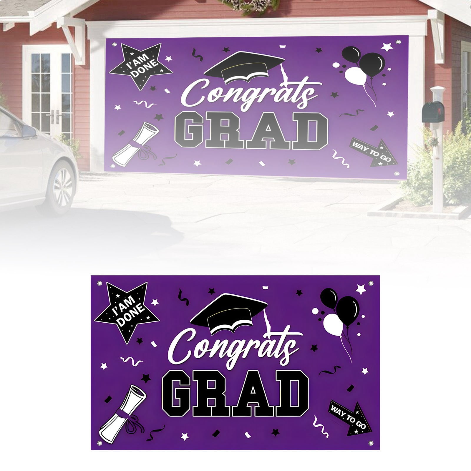480*210cm 2025 Large Congrats Grad Garage Door Decorations Graduation ...