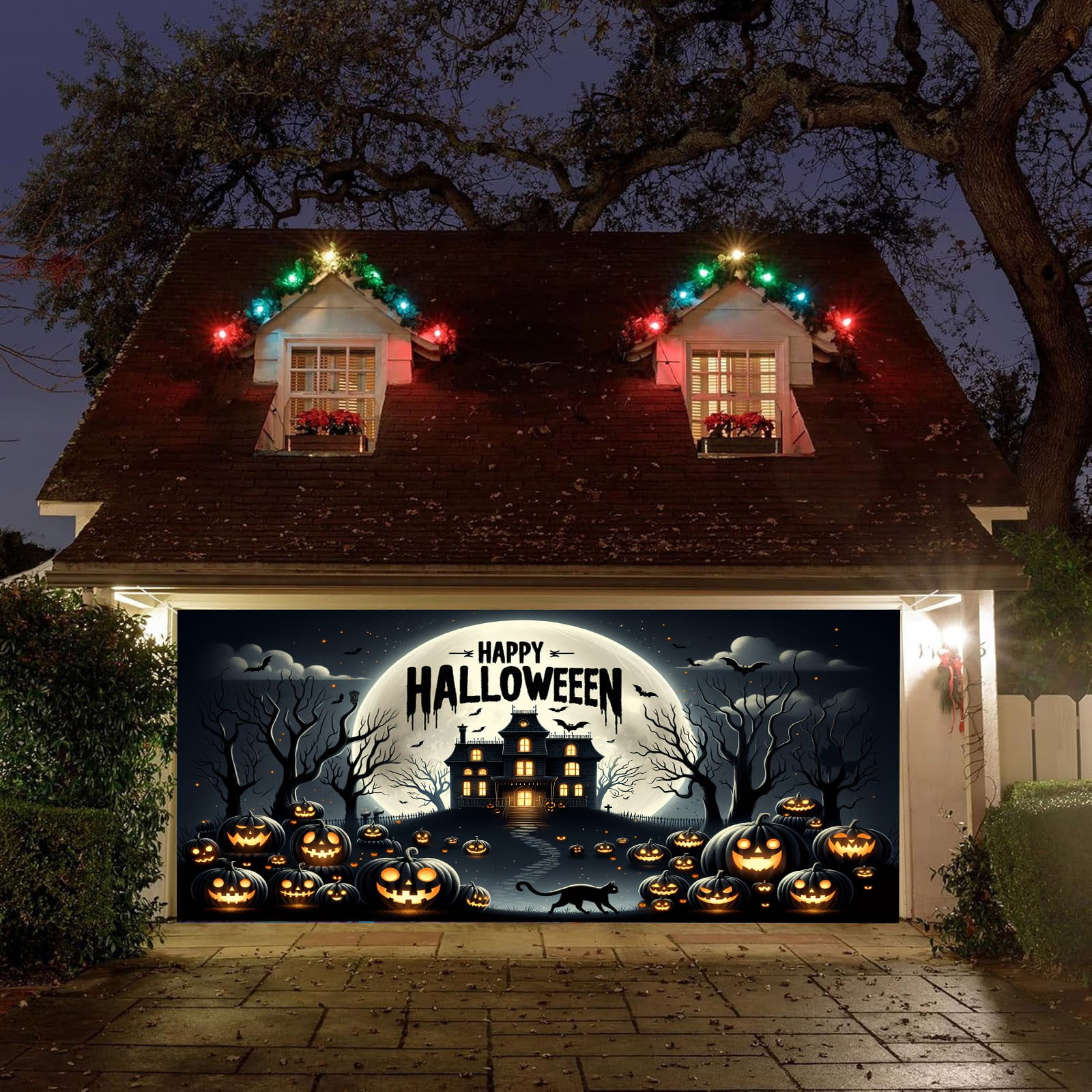 480*210cm Outdoor Garage Door Banner Large Decorative Door Cover ...