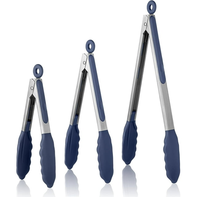 480°F Heat Resistant Kitchen Tongs: U-Taste 7/9/12 inch Silicone ...