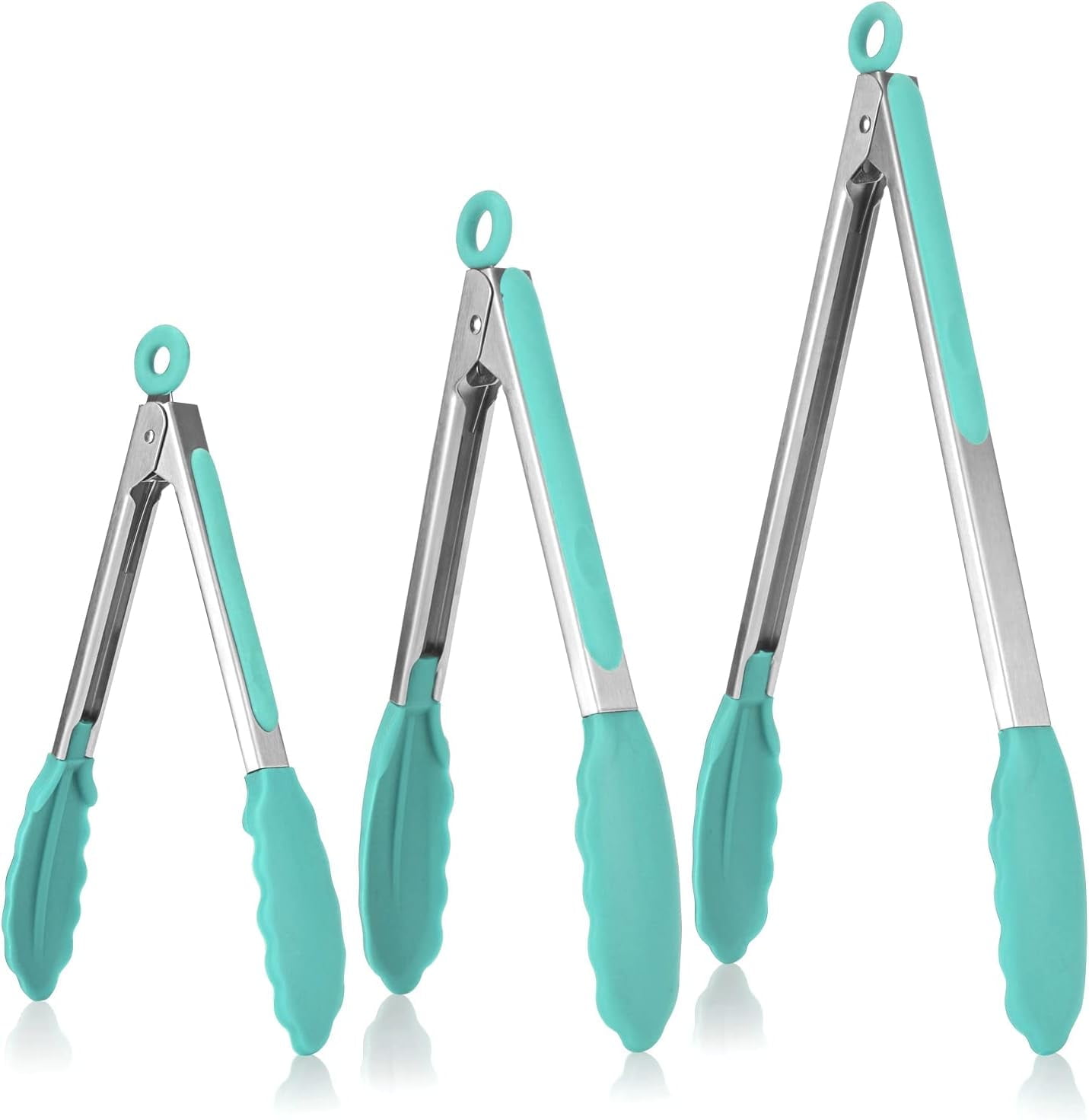 480°F Heat Resistant Kitchen Tongs: U-Taste 7/9/12 inch Silicone ...