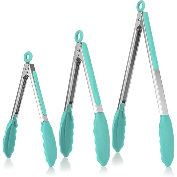 12-Inch Stainless Steel Kitchen Tongs with Heat-Resistant Non-Stick ...