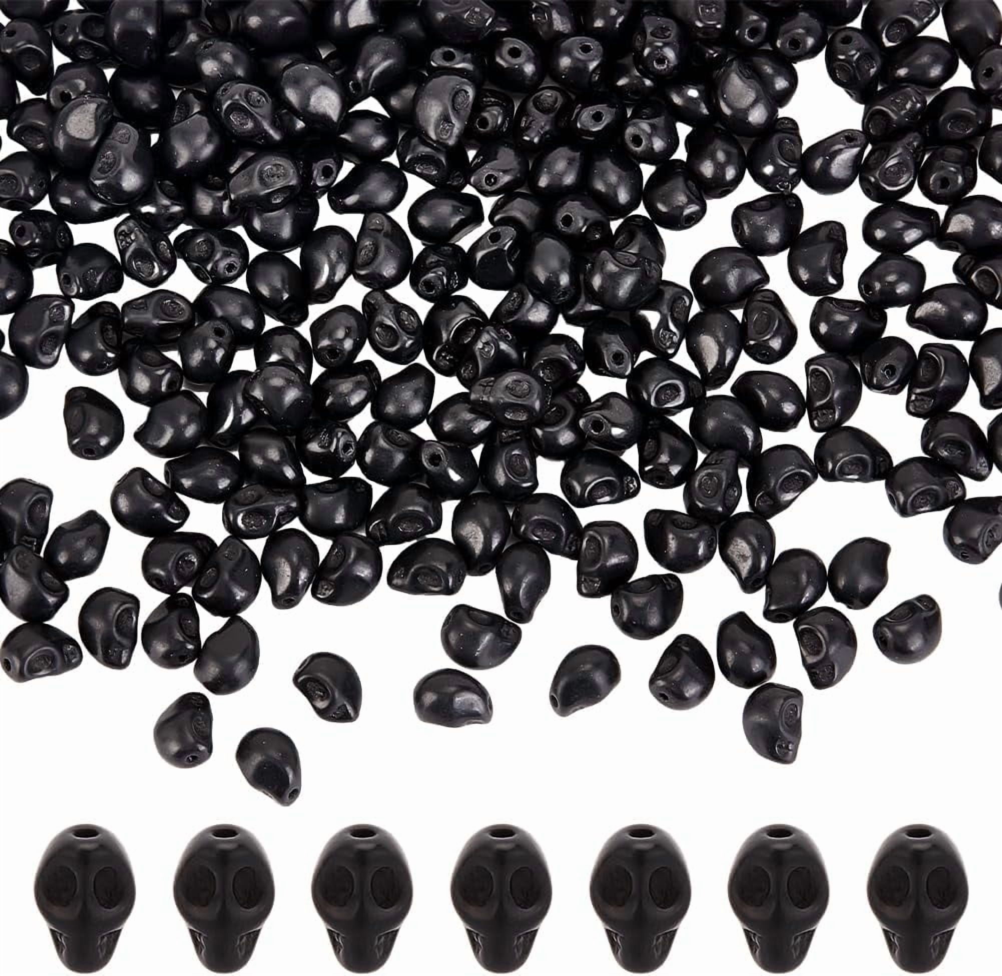 480 Pcs Beads Strand Dyed Black Head Beads Turquoise Beads Goth Beads ...