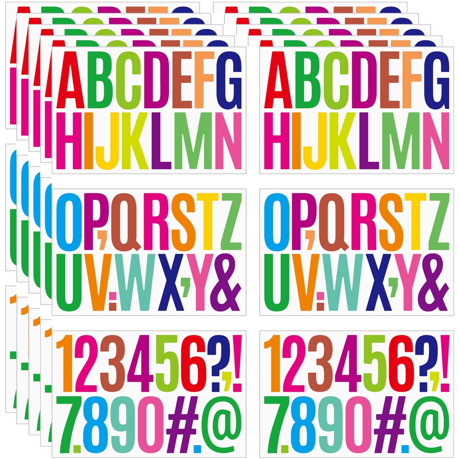 480 Pcs Waterproof 3" Vinyl Alphabet & Number Stickers - Self-Adhesive ...