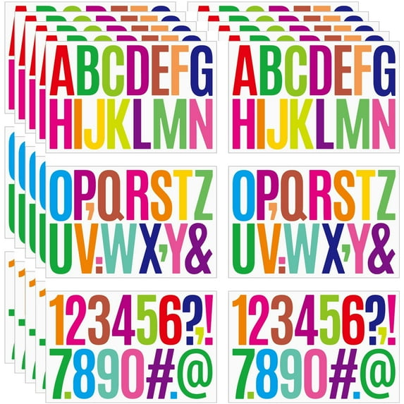 480 Pcs Waterproof 3" Vinyl Alphabet & Number Stickers - Self-Adhesive ...