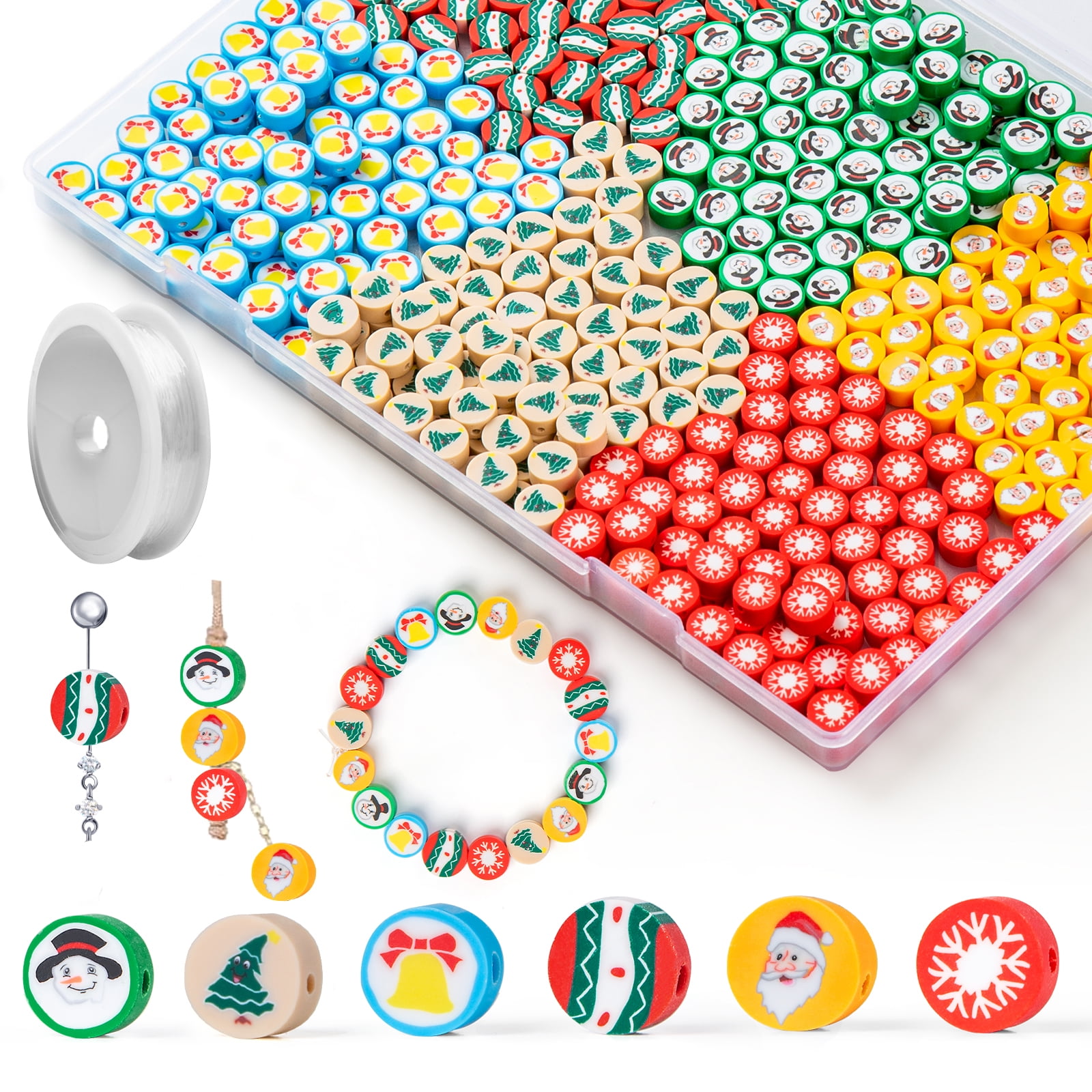 480 Pieces Christmas Polymer Clay Beads, Christmas Gifts Stocking ...