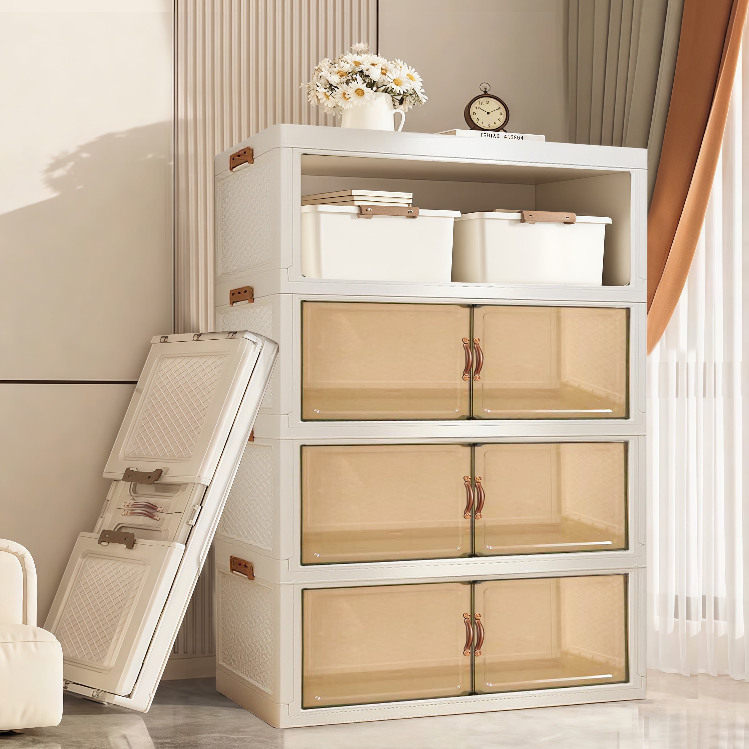 480 Qt (4 Pack) Heavy Duty Stackable Storage Bins with Secure Lids ...