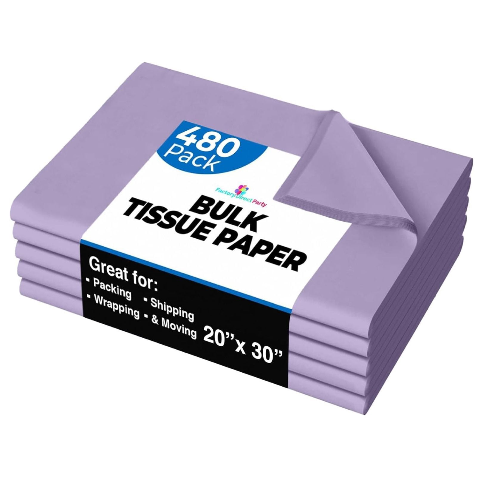 480 Sheets Bulk Lavender Tissue Paper - 20" x 30" Packing Paper Sheets ...