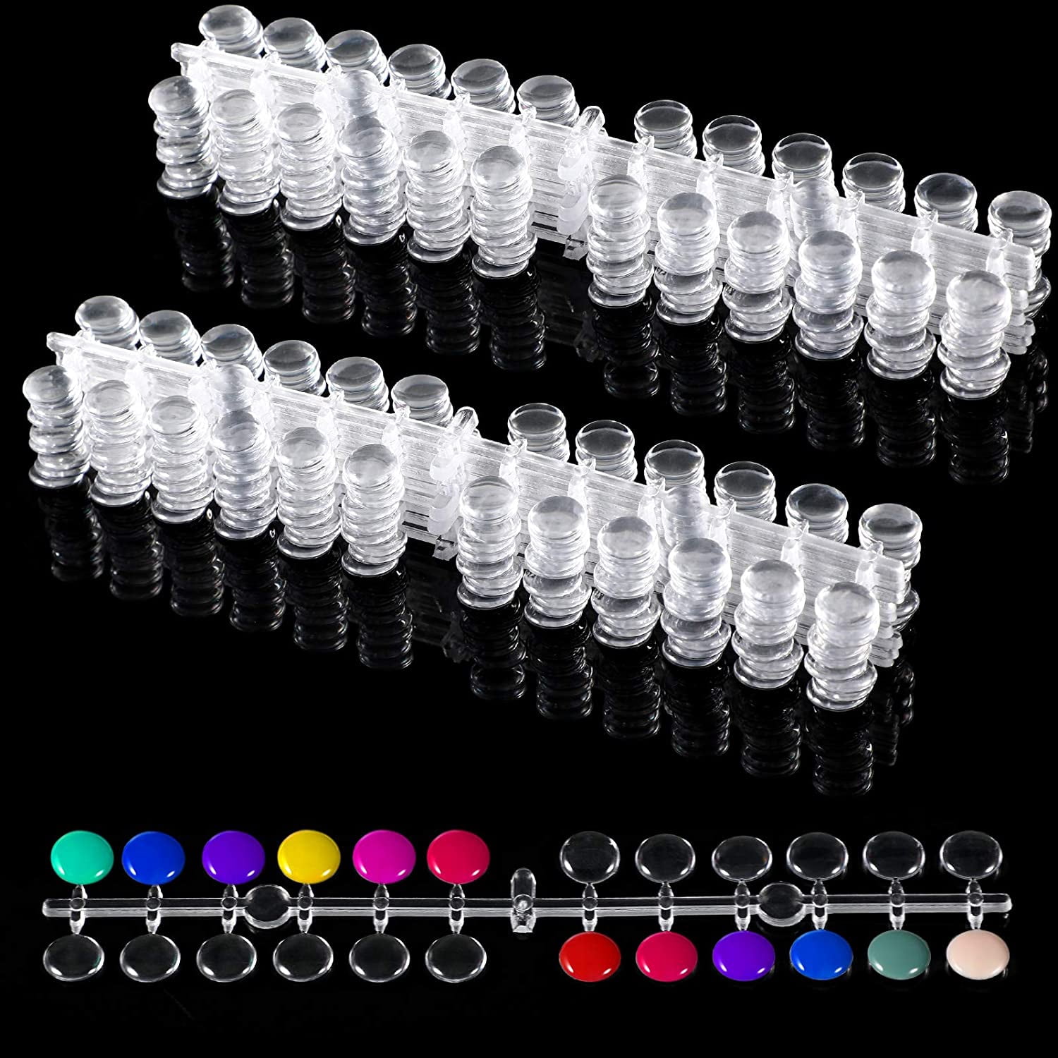 480 Tips Round False Nail Art Display Tips Nail Color Display Chart ...