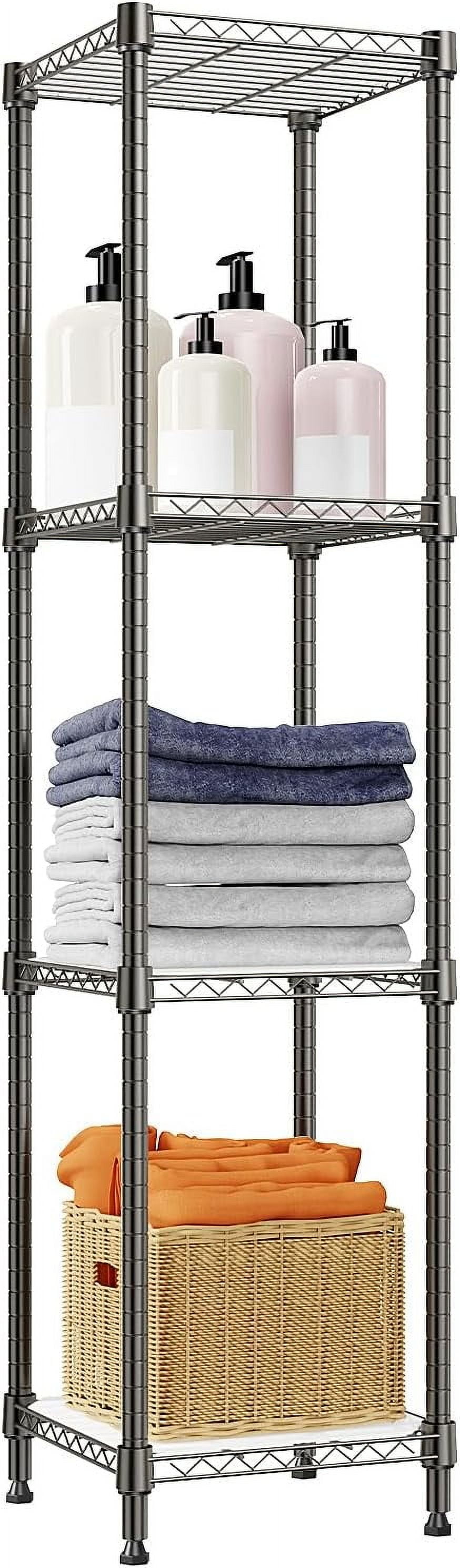 480 lbs Storage Shelves 4 Tier Shelving Units for Storage, Wire ...