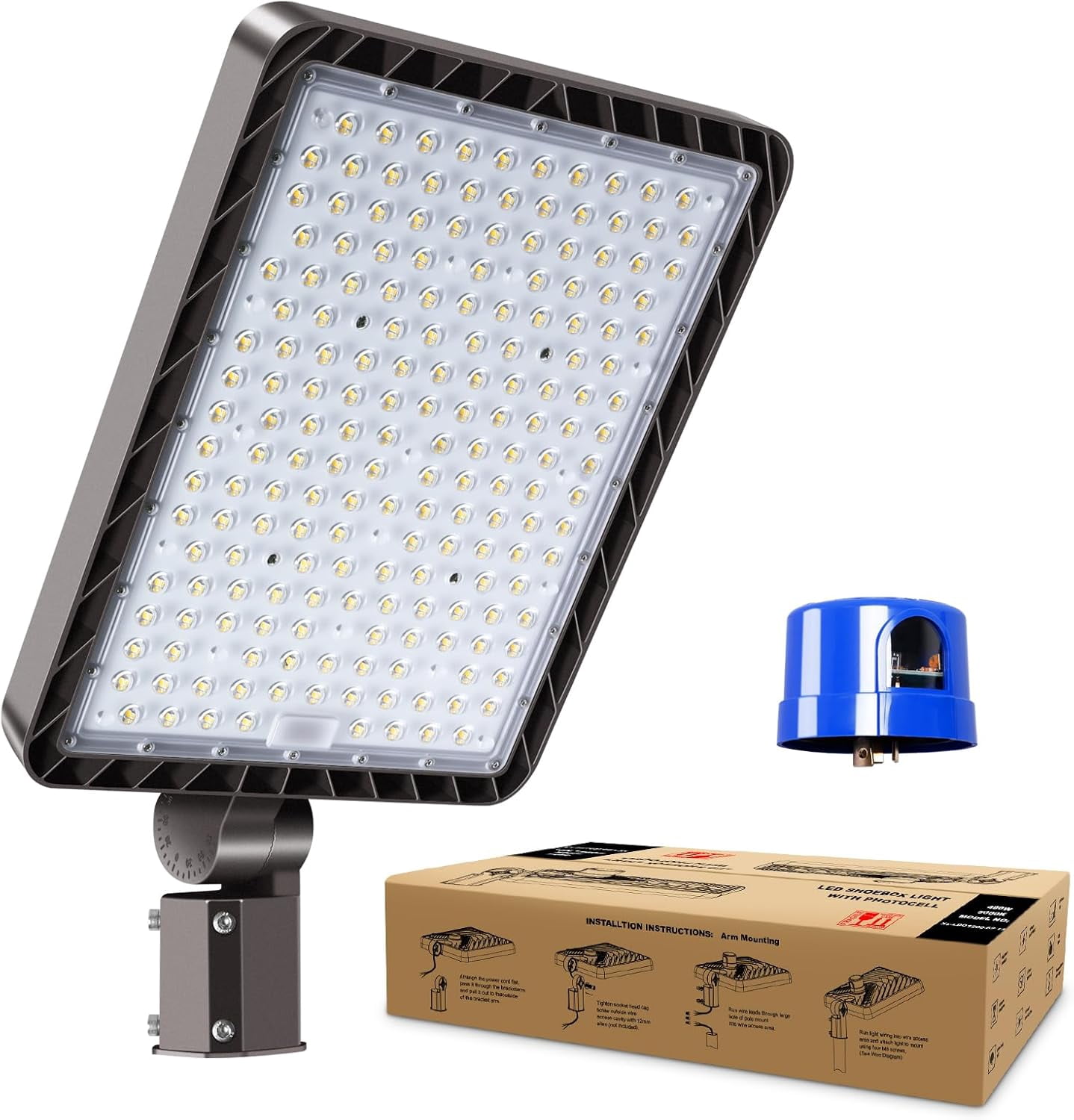 480 parking lot lights with slide-in installation, 72000 dawn-to-dusk ...