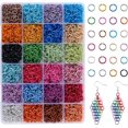 4800 Pcs 24 Colors Aluminum 8mm Jump Rings for Jewelry Making Colored ...
