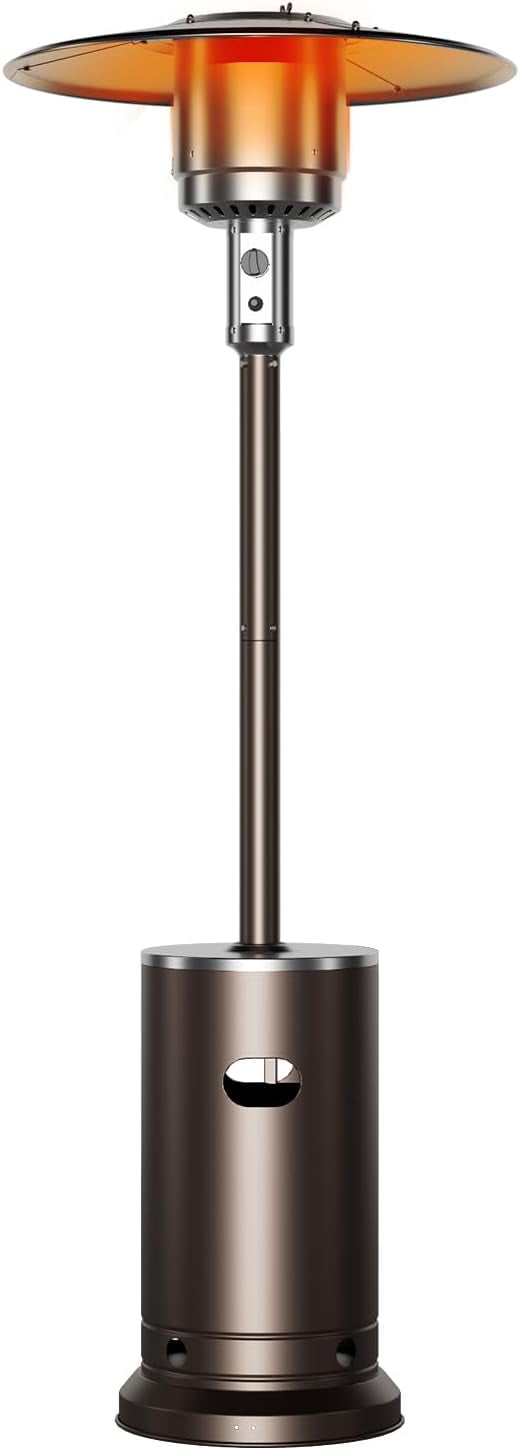 48000 Btu Patio Heaters, Outdoor Propane Heater with Wheels, Round ...