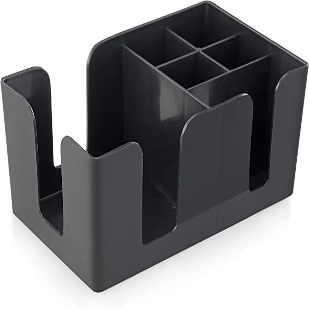 48001 Plastic Bar Caddy Organizer with 6 Compartments, Black - Walmart.com