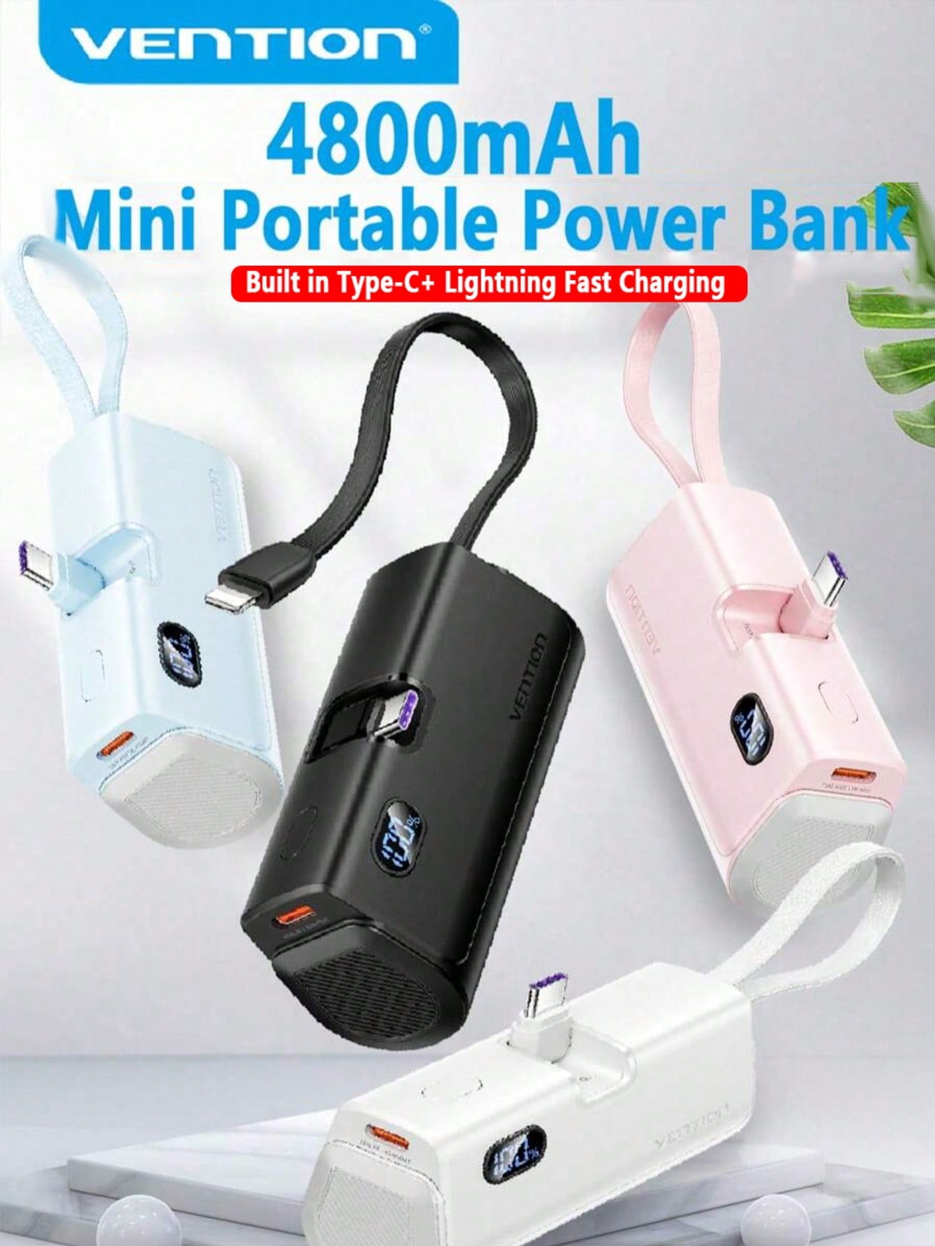 4800mAh Mini Power Bank Mini Portable Mobile Phone Mini PowerBank Fast ...