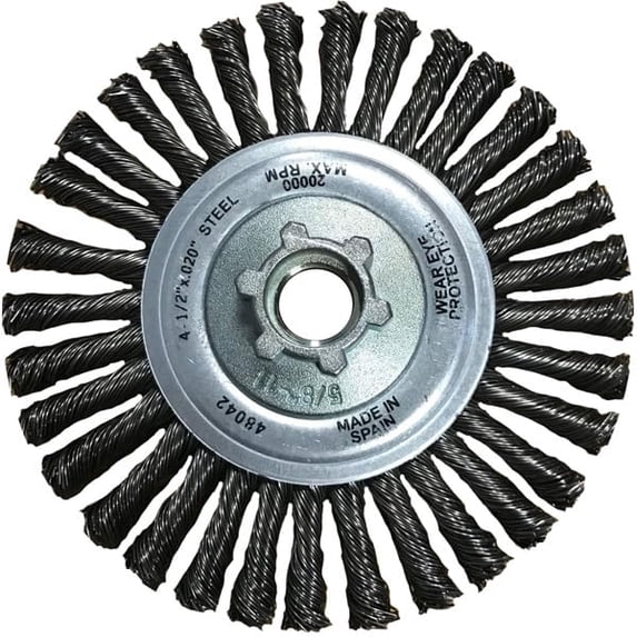48042BPRO 4-1/2" Stringer Bead Knot Wire Wheel, 32 Knots, .020" Steel ...