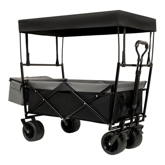 480LBS Collapsible Wagon with Canopy & Mosquito Net, 7" All-Terrain ...