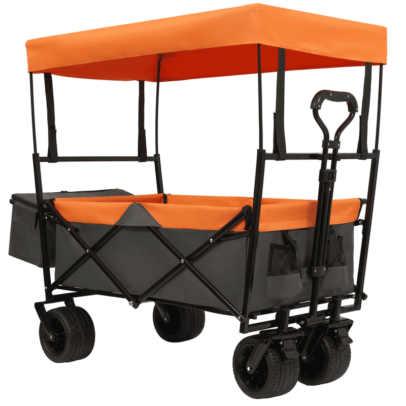 480Lbs Collapsible Wagon with Canopy,Wagon Stroller with 7" All-Terrain ...