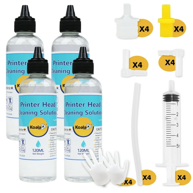 Koala 480ML Printer Head Cleaner Kit for Epson, HP, Canon, Brother ...