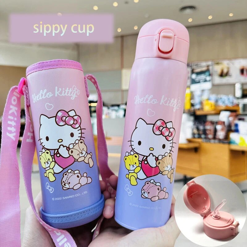 480Ml Kawaii Cartoon Hello Kitty MINISO Thermos Cup Water Cup Kettle ...