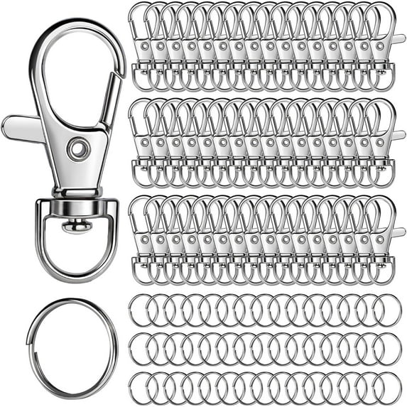 480PCS Lobster Claw Clasps and Key Rings Keychain Making Kit - 240PCS ...