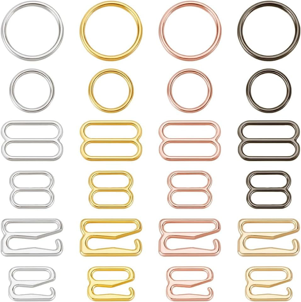 480Pcs 24 Styles Alloy Bra Strap Hooks for Sewing Mixed Color Underwear ...