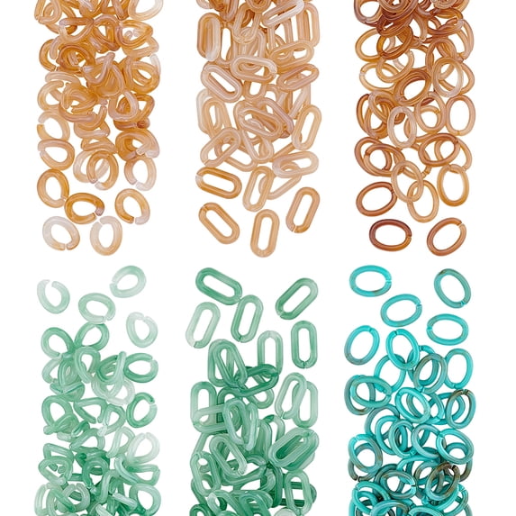 480Pcs 6 Style Acrylic Linking Rings Quick Link Connectors For Jewelry ...