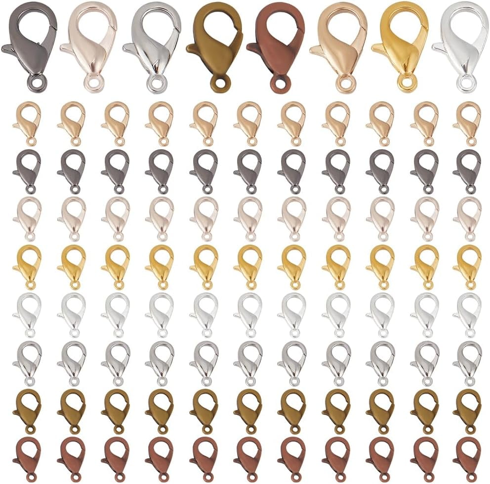 480Pcs 8 Colors Lobster Claw Clasps Gold Lobster Clasps Metal Small ...
