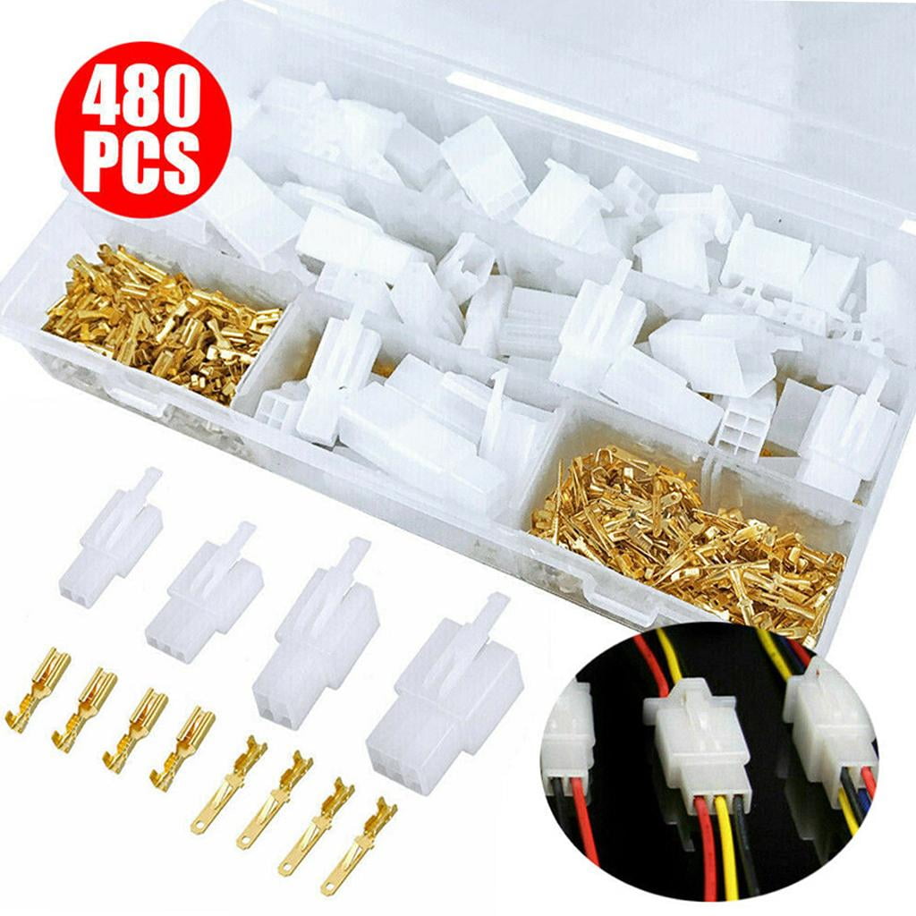 480Pcs Automotive Connector 6 Pin Flat Receptacles Electrical Wire ...