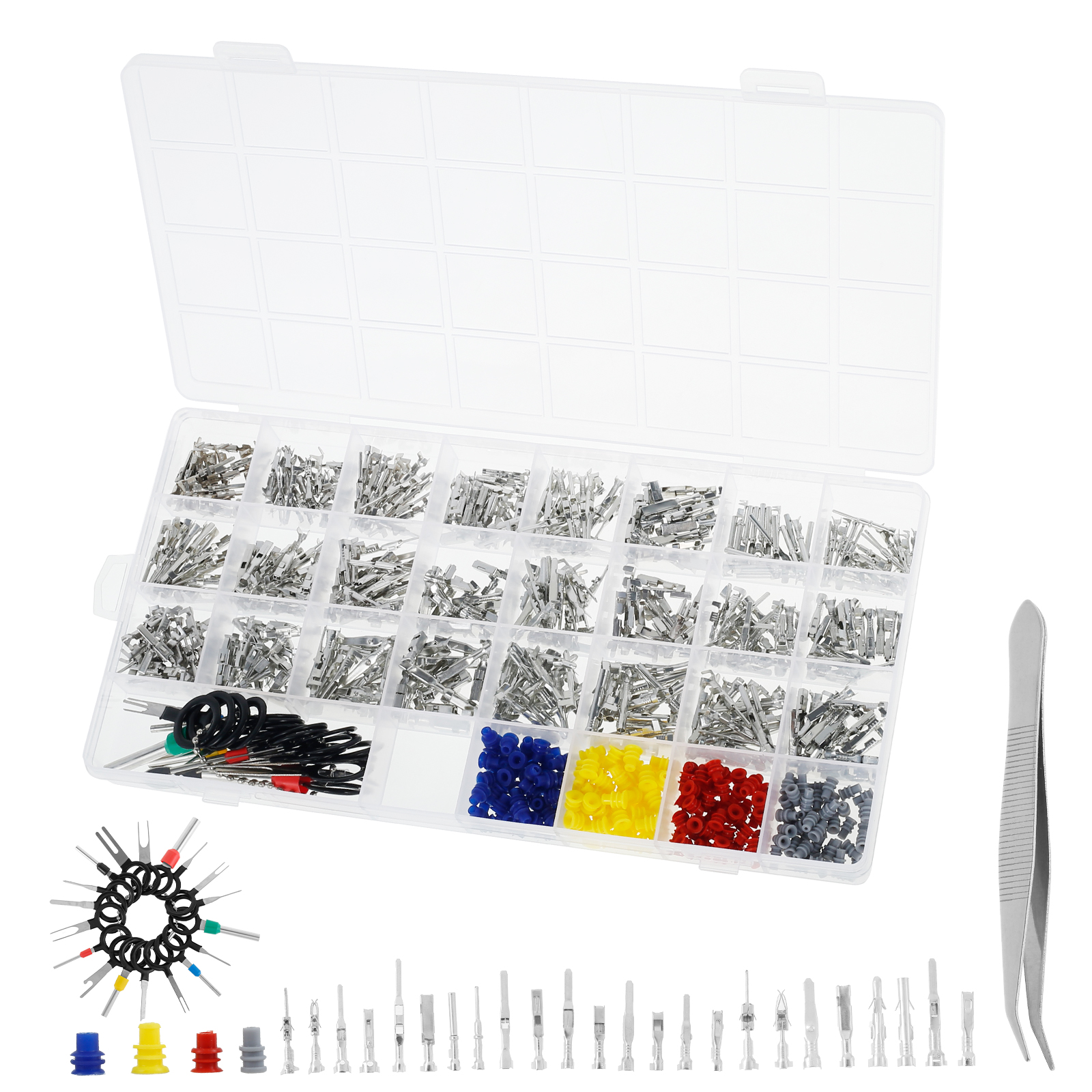 480Pcs Automotive Pin Connector Kit 24 Type Copper Wire Terminal Pin ...