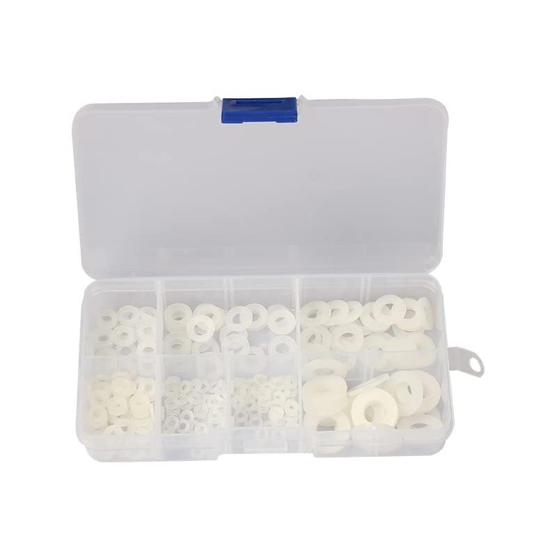 480Pcs M2 M3 M4 M5 M6 M8 M10 M12 Black or White Plastic Nylon Washer ...