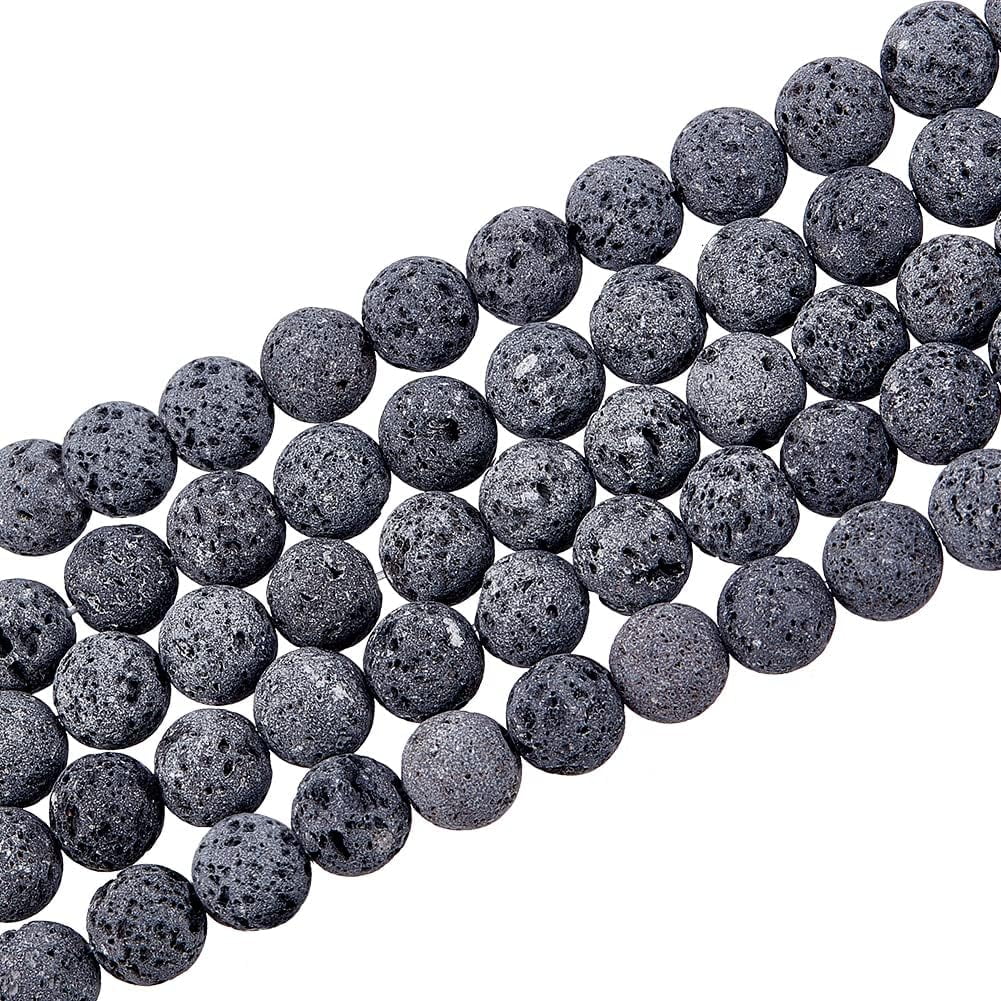 480pcs 8mm Gray Lava Beads Natural Gray Lava Stone Beads Oil Diffuser ...