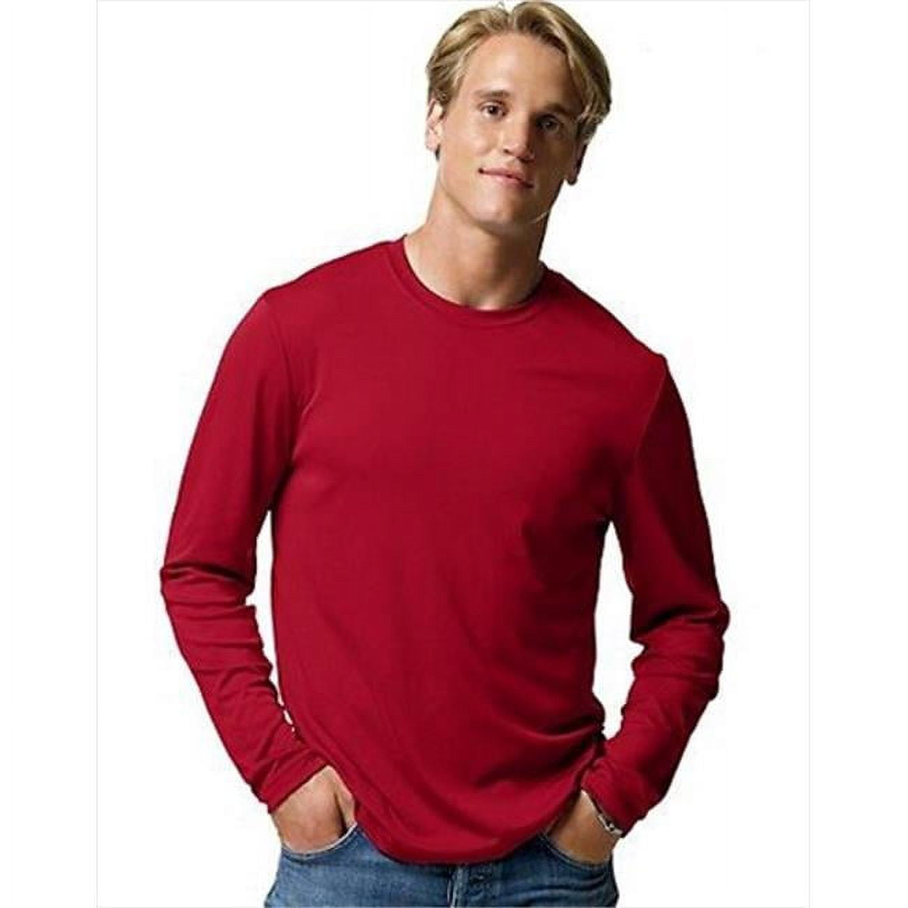 482L Cool Dri Performance Mens Long-Sleeve T-Shirt, Deep Red - Size 2X ...