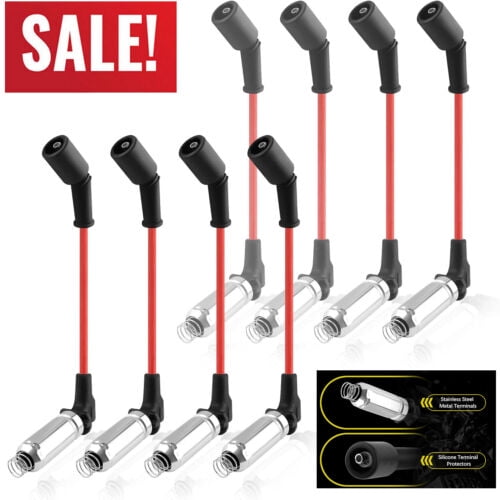 48322R Spark Plug Wires Set of 8 For GM Suburban Corvette Silverado LS1 ...