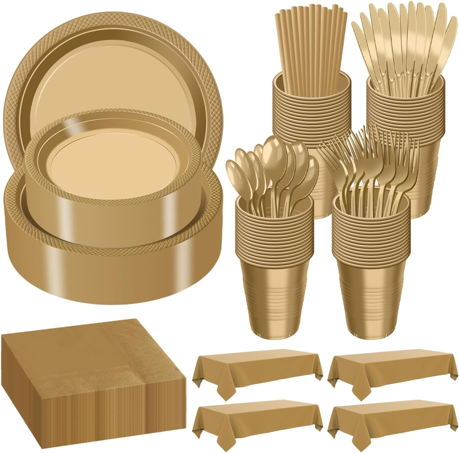 484 Pcs Plastic Dinnerware Set Includes 60 Of Each 9" Dinner Plates |7 ...