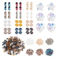 486Pcs 15 Style Electroplate Transparent Glass Beads Faceted Rondelle ...
