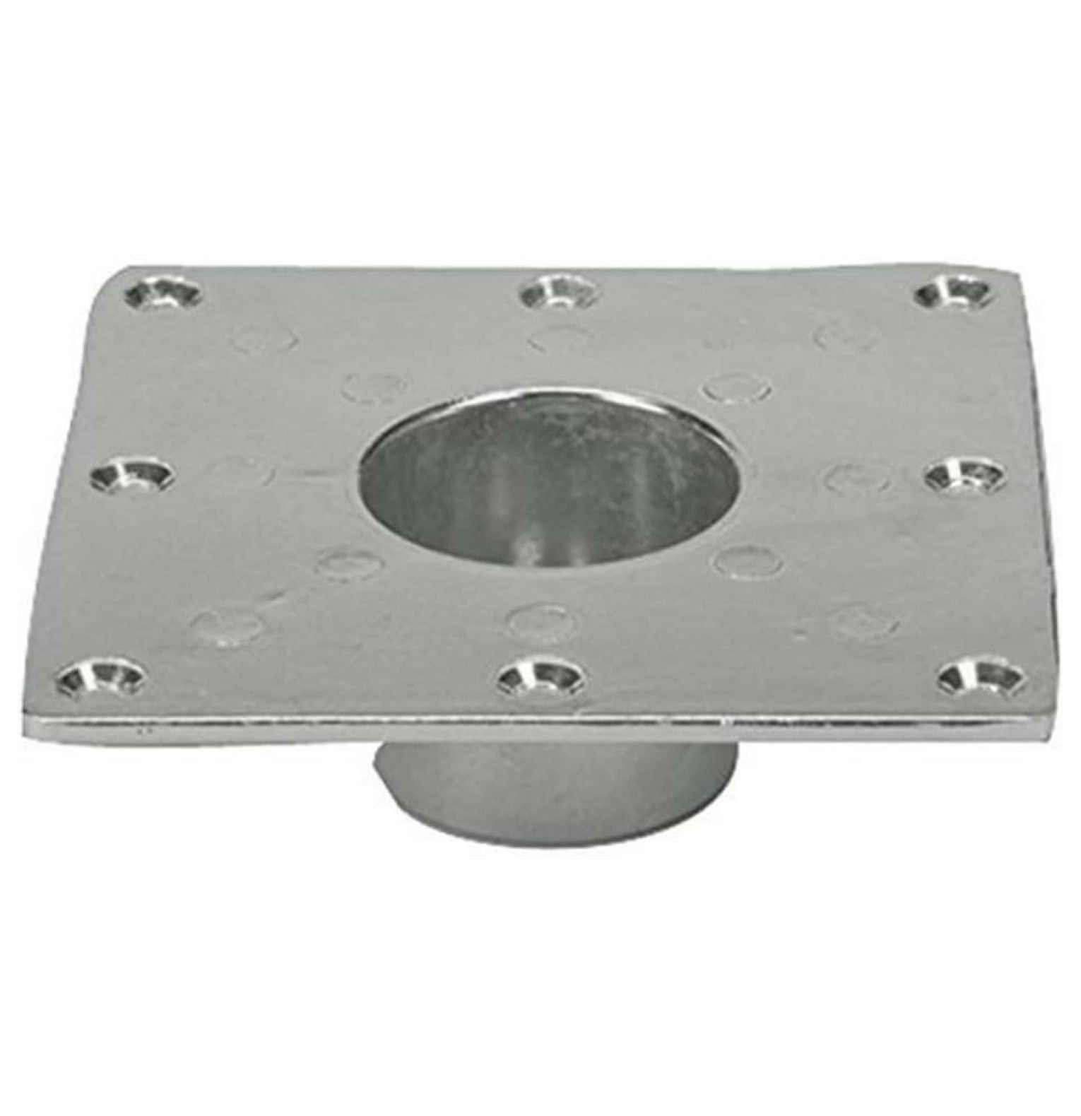 48733 Square Recessed Heavy Duty Flush Mount Pedestal Base, Silver ...