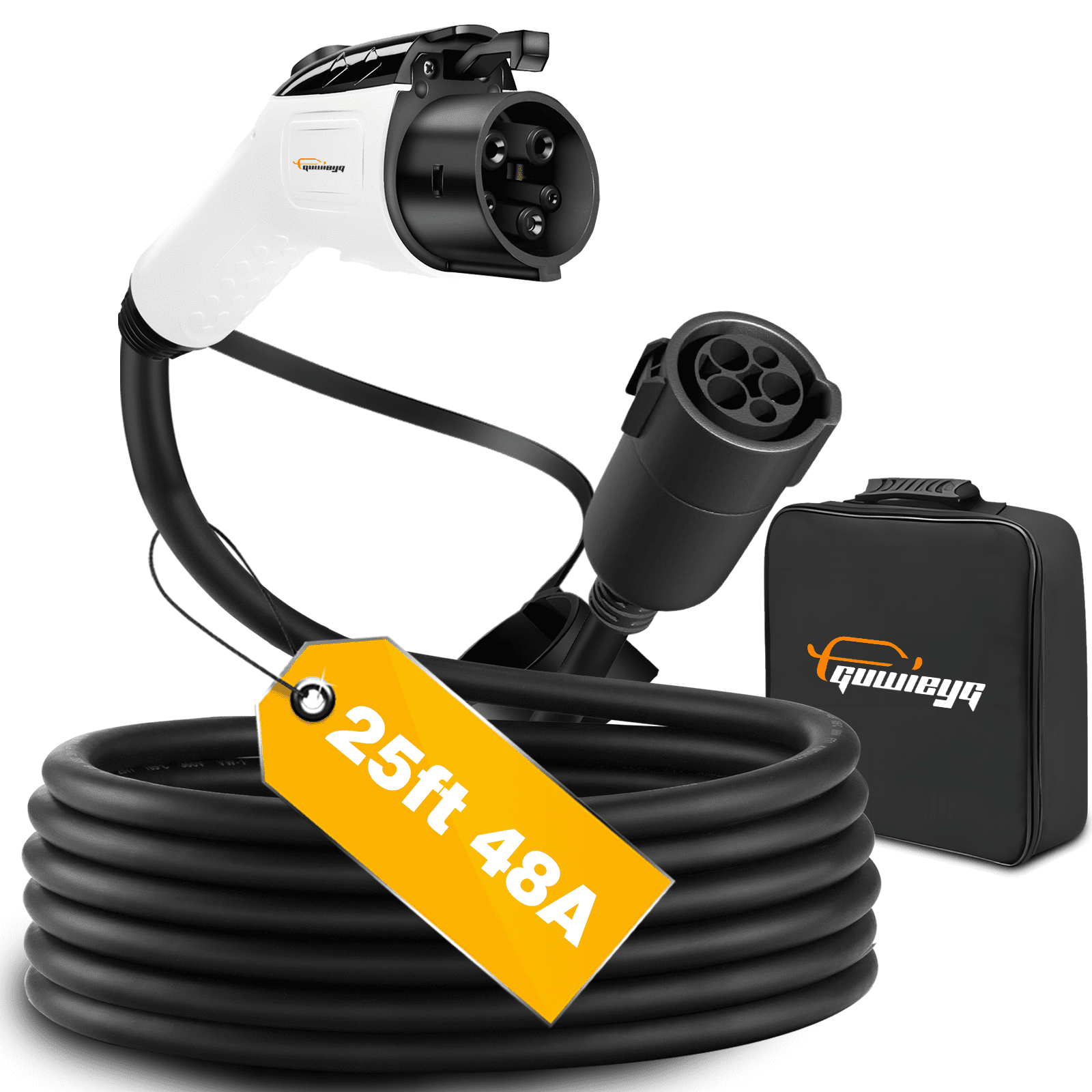 48A 25ft J1772 EV Extension Cord,J1772 Extension Cord Compatible with All SAE J1772 Chargers ...