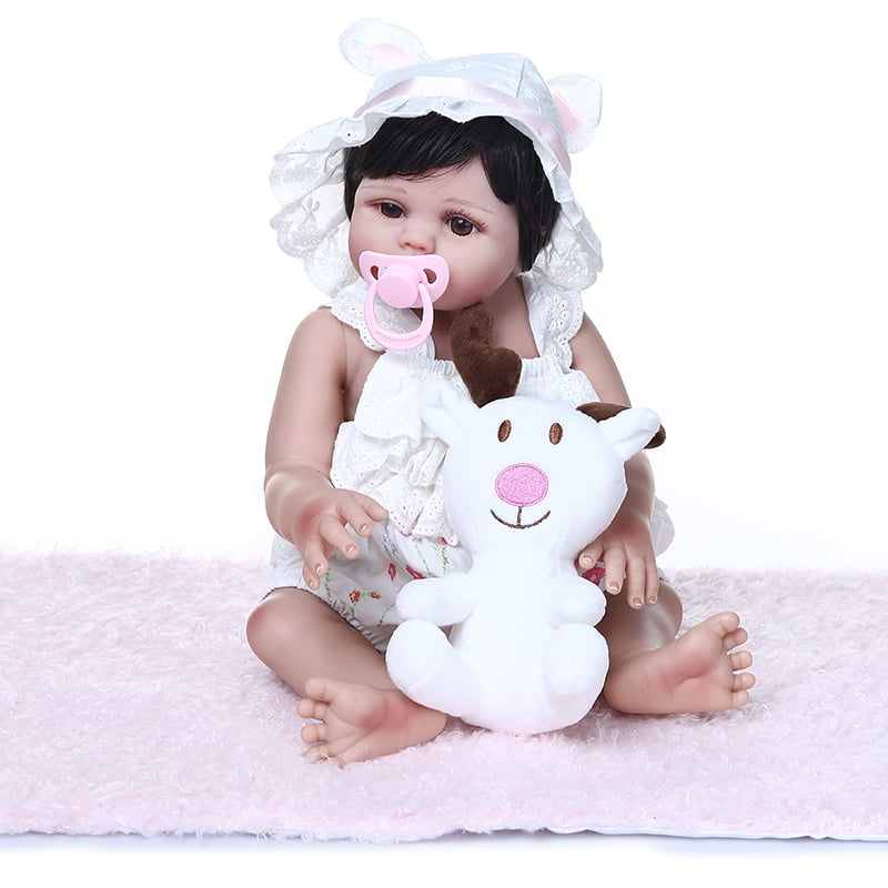 48CM very soft flexible full body silicone bebe doll reborn baby girl ...
